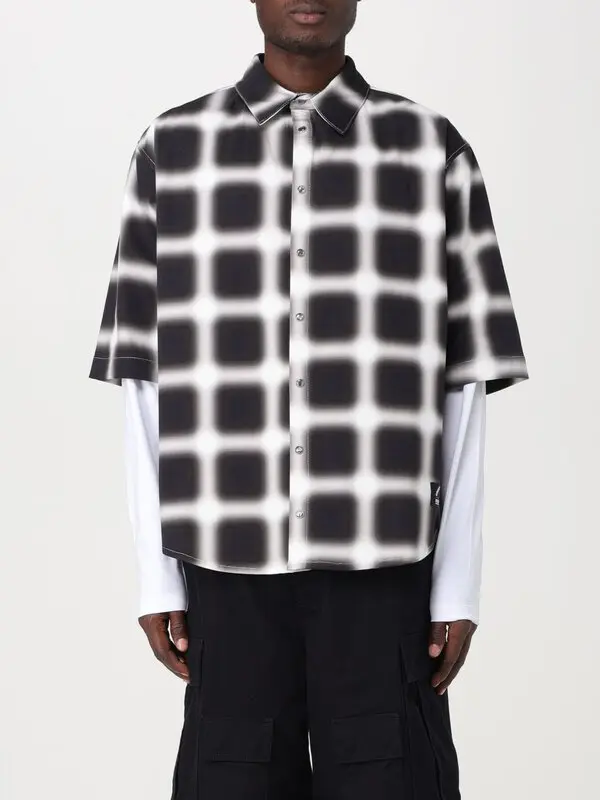 MARCELO BURLON COUNTY OF MILAN Windowpane-printed Button-up Shirt