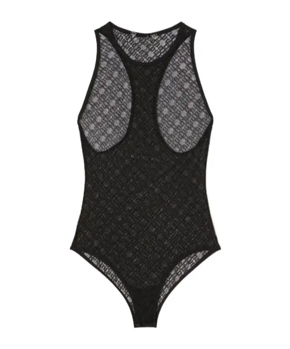 Palm Angels Sheer-lace Racerback Bodysuit