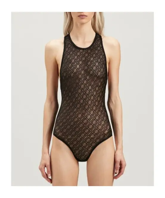 Palm Angels Sheer-lace Racerback Bodysuit
