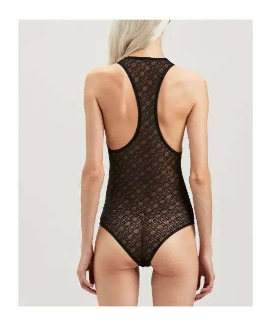 Palm Angels Sheer-lace Racerback Bodysuit