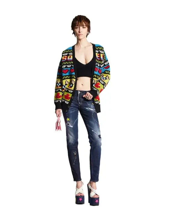 Dsquared2 Low-rise Embroidered Skinny Jeans