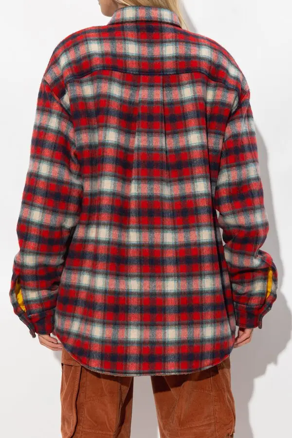 Dsquared2 Plaid Collared Button-up Jacket