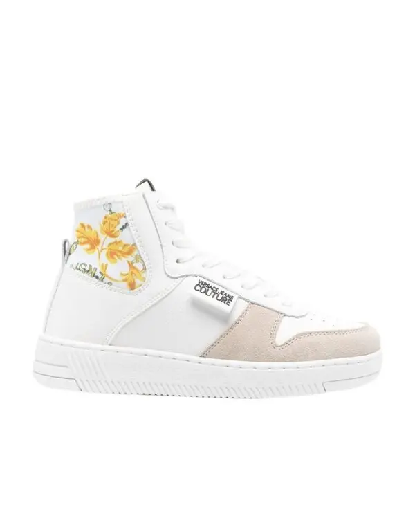 Versace Baroque-panel High-top Sneakers - White