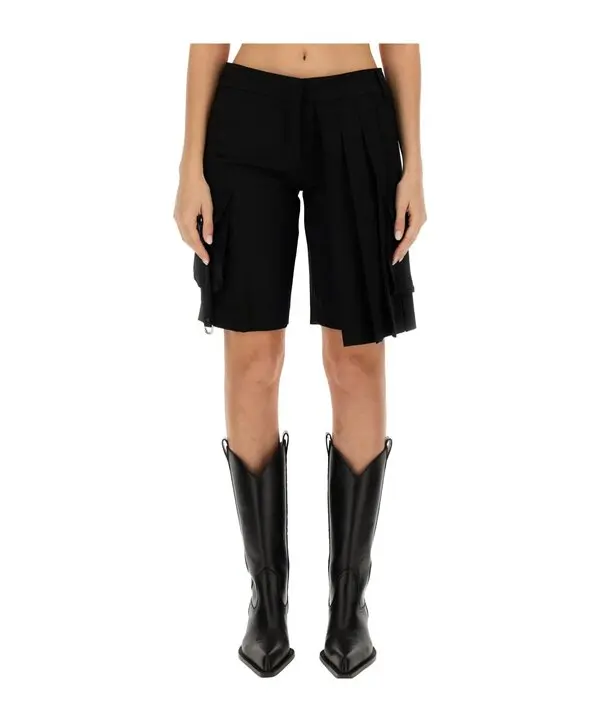 Off-White High Waist Pleated Cargo Shorts