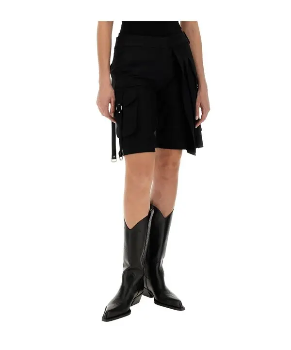 Off-White High Waist Pleated Cargo Shorts