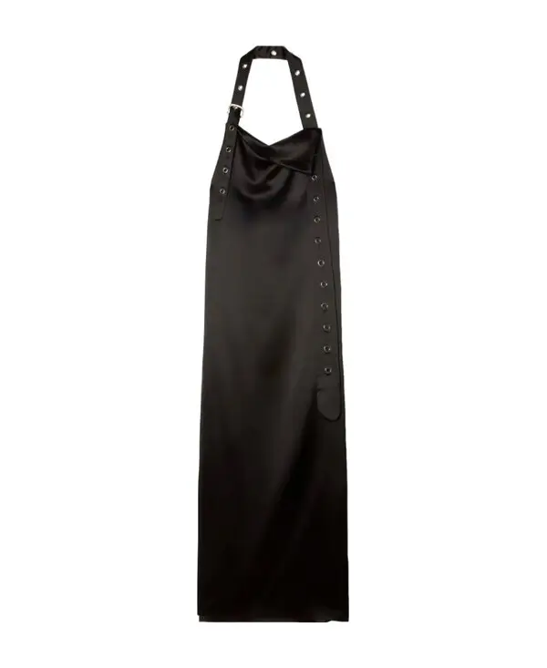 Off-White Bow Detailed Sleeveless Maxi Dress - Black