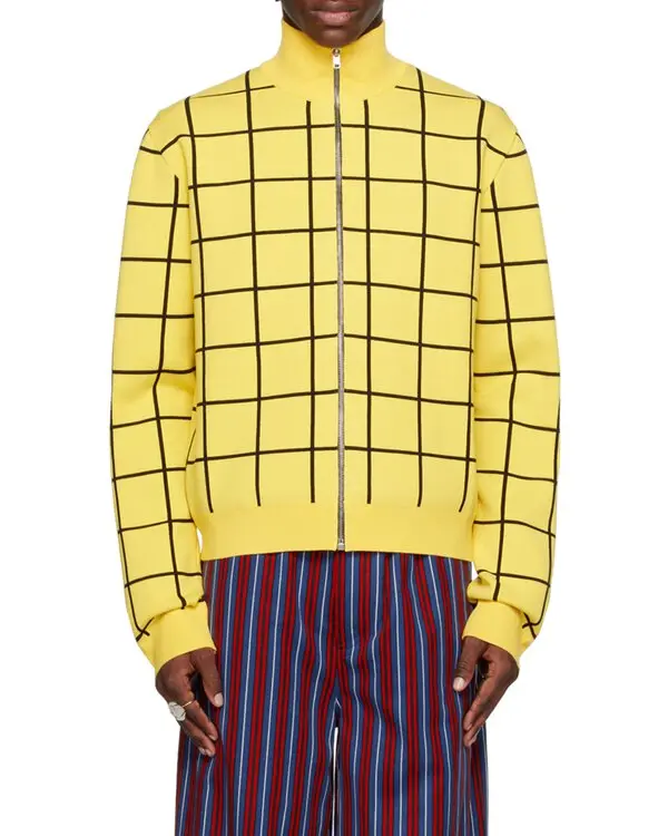 Marni Windowpane-print Roll-neck Sweatshirt