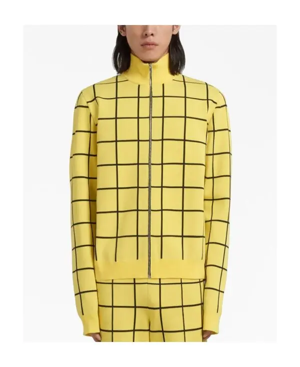 Marni Windowpane-print Roll-neck Sweatshirt