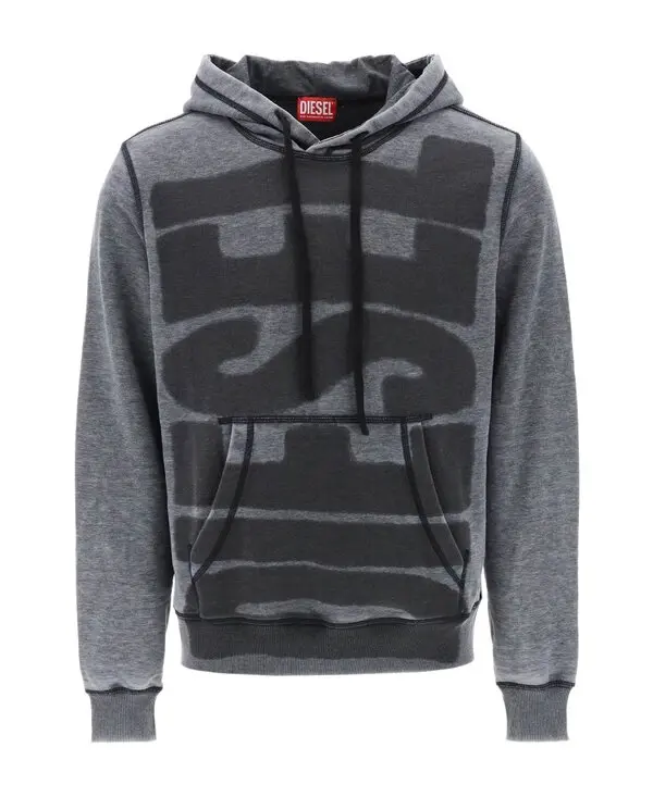 DIESEL® S-ginn Logo Printed Drawstring Hoodie