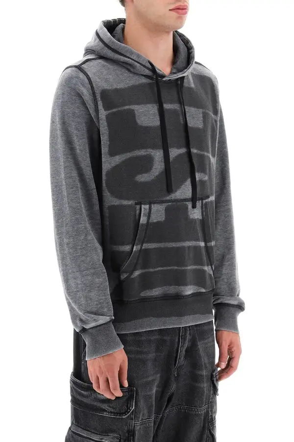 DIESEL® S-ginn Logo Printed Drawstring Hoodie
