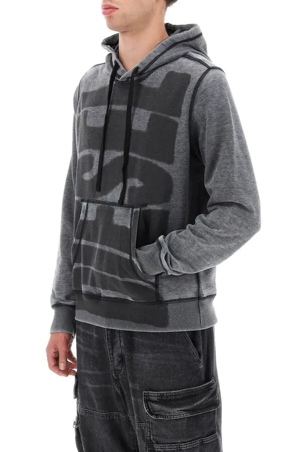 DIESEL® S-ginn Logo Printed Drawstring Hoodie