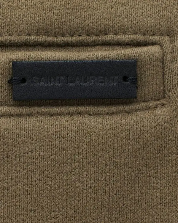 Saint Laurent Cassandre Bermuda Shorts In Cotton Fleece - Persimmon