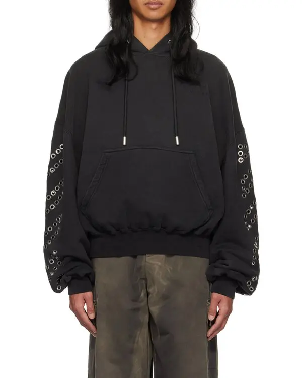 Off-White Drawstring Long-sleeved Hoodie