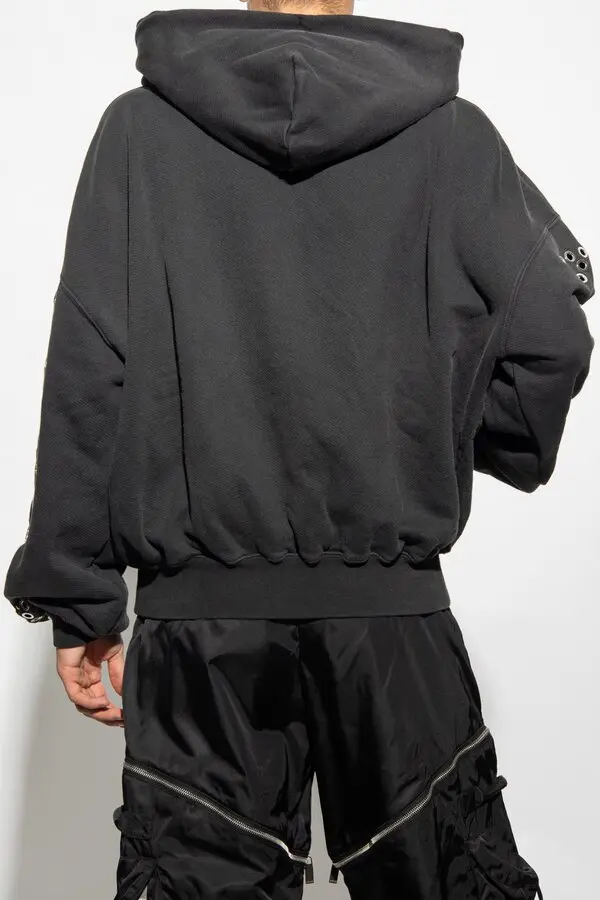 Off-White Drawstring Long-sleeved Hoodie