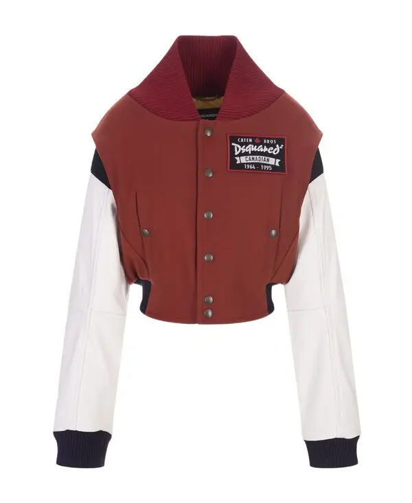 Dsquared2 Logo-patch Panelled Bomber Jacket - White