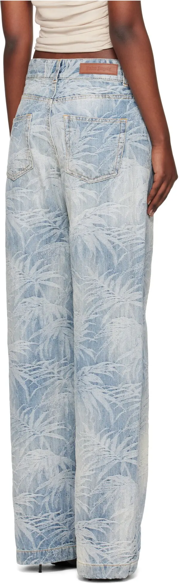 Palm Angels Palm Printed Straight Leg Jeans