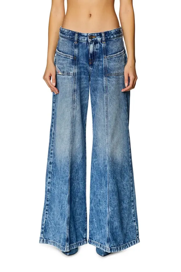 DIESEL® D-akii Flared Panelled Jeans