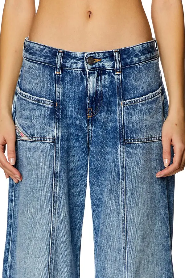 DIESEL® D-akii Flared Panelled Jeans
