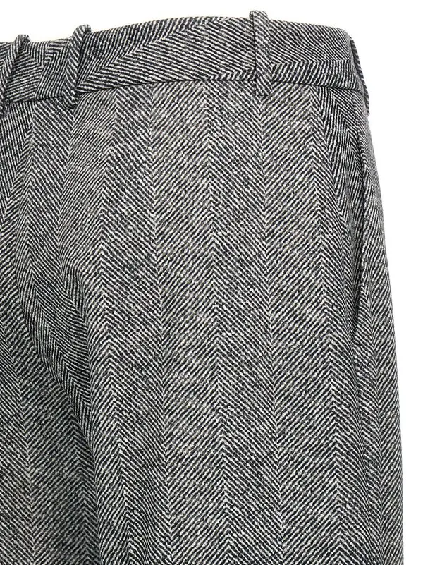 Ermanno Scervino Wide Leg Herringbone Trousers