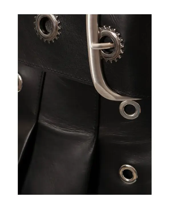 Off-White Eyelet-embellished Belted Mini Skirt