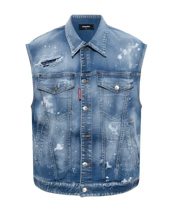 Dsquared2 Distressed Oversized Denim Vest