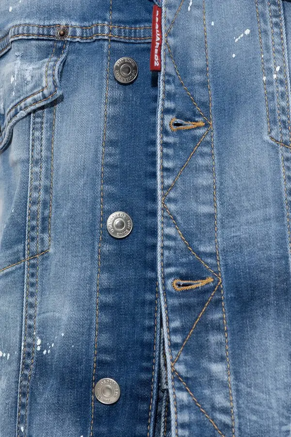 Dsquared2 Distressed Oversized Denim Vest