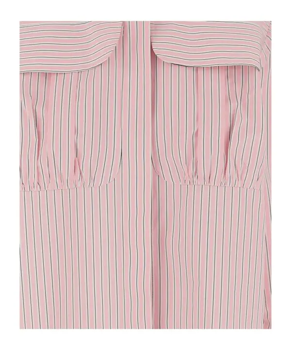 PATOU Striped Collared Long-sleeve Shirt