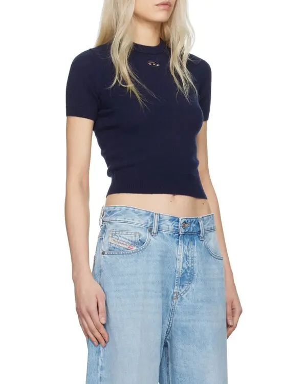 DIESEL® M-arga Cut Out Logo Fine Knitted Top