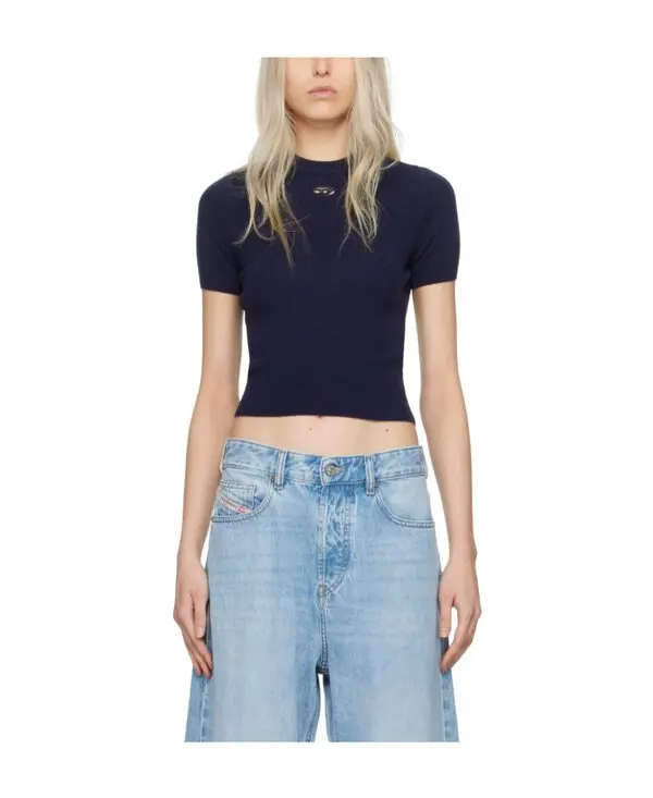 DIESEL® M-arga Cut Out Logo Fine Knitted Top