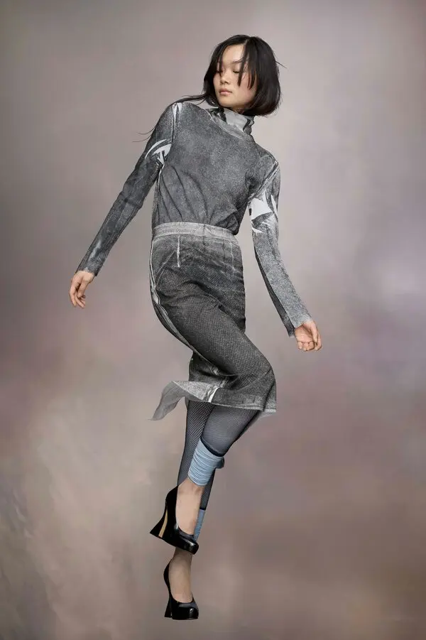 MAISON MARGIELA Serigraphic Silk Crepe Top