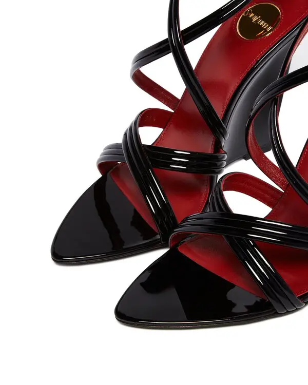 Saint Laurent Open Toe Wedge Sandals