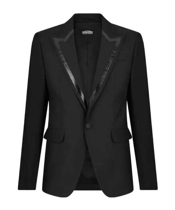 Dsquared2 Contrast-lapel Single-breasted Blazer - Black