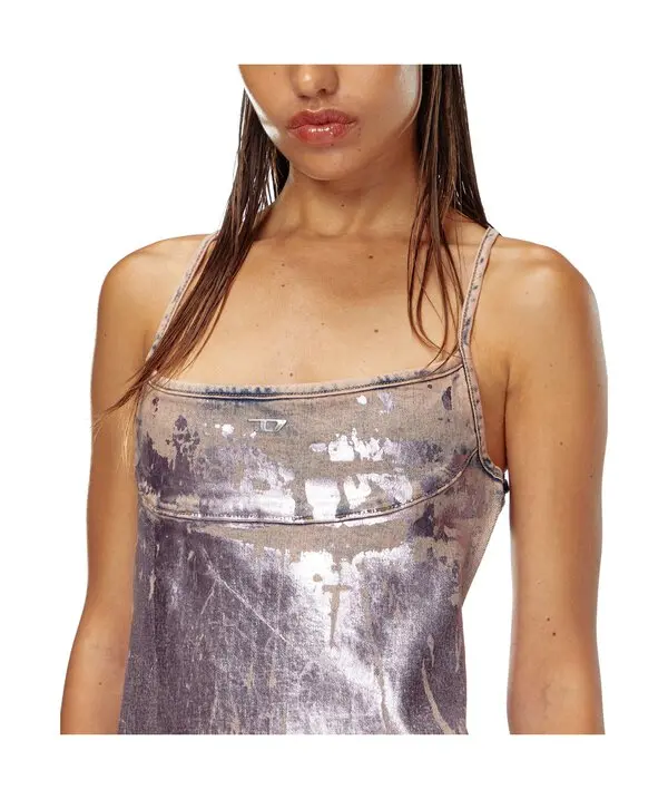 DIESEL® De-held-short-s Metallic Mini Dress