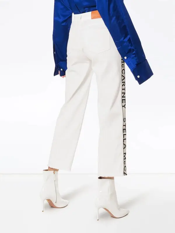 Stella McCartney Logo Strip Cropped Jeans