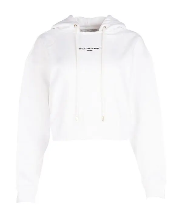 Stella McCartney Logo Print Cropped Hoodie - White