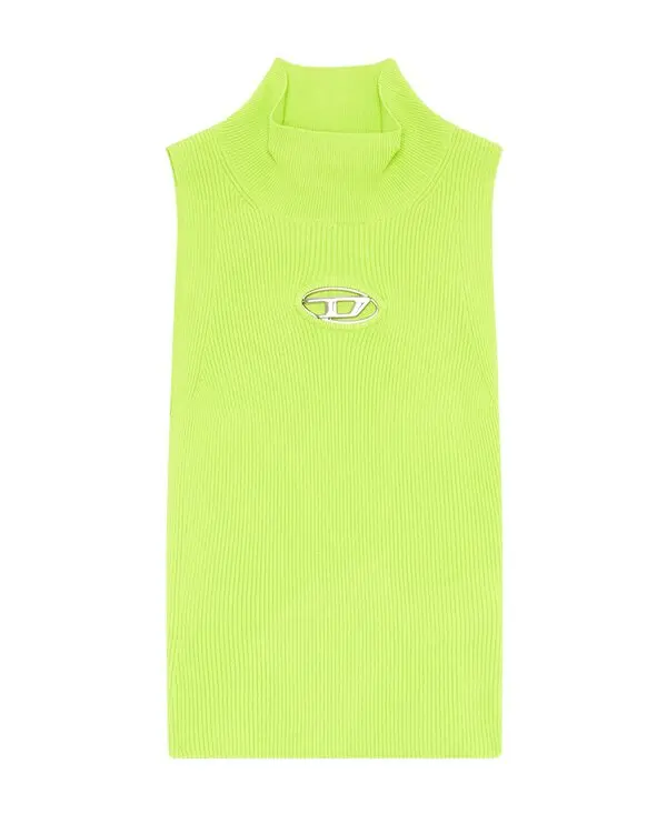 DIESEL® M-onervax Ribbed-knit Turtleneck Top - Yellow