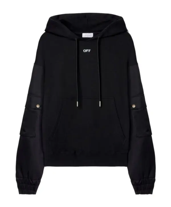 Off-White Logo-print Cotton Hoodie - Black