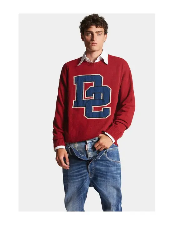Dsquared2 Logo-intarsia Knit Crewneck Jumper
