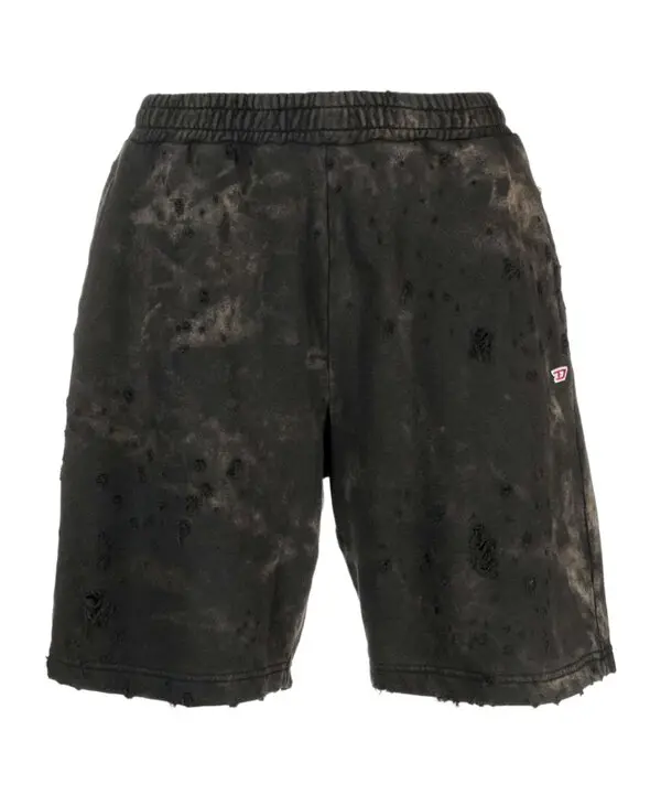 DIESEL® P-crown-n2 Marbled Effect Distressed Shorts