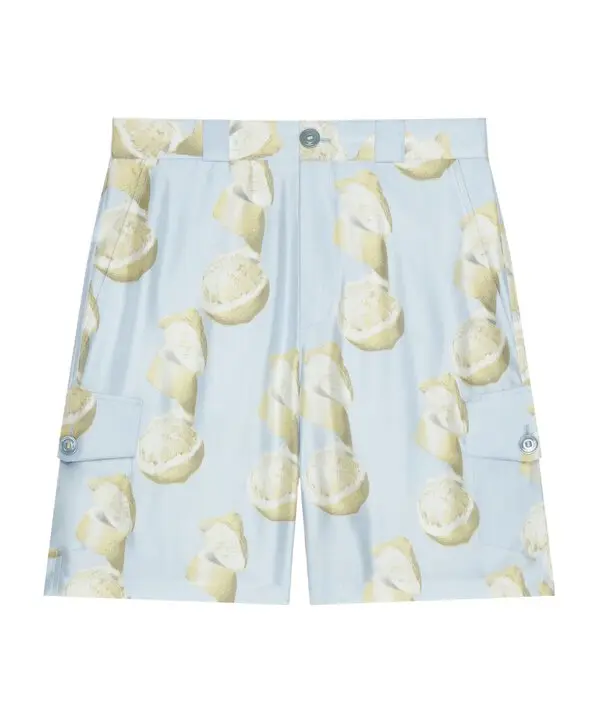 Givenchy Printed Bermuda Shorts In Silk