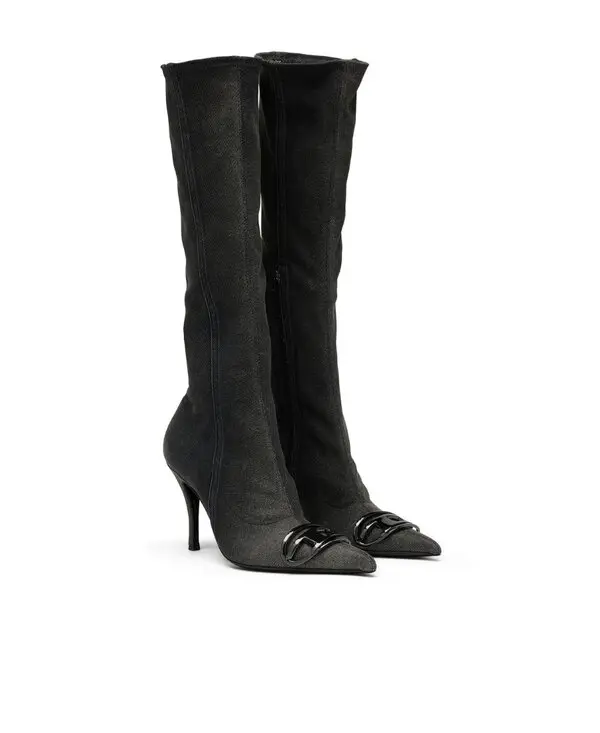 DIESEL® D-venus 80mm Denim Knee-high Boots
