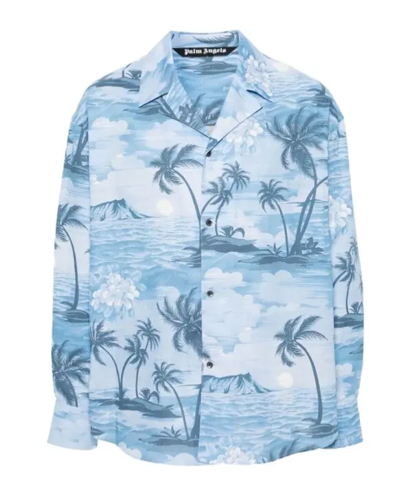 Palm Angels Sunset-print Bowling Shirt