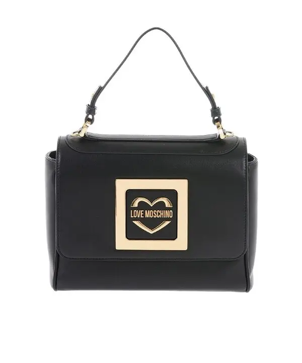 Moschino Logo Plaque Cross Body Bag - Black