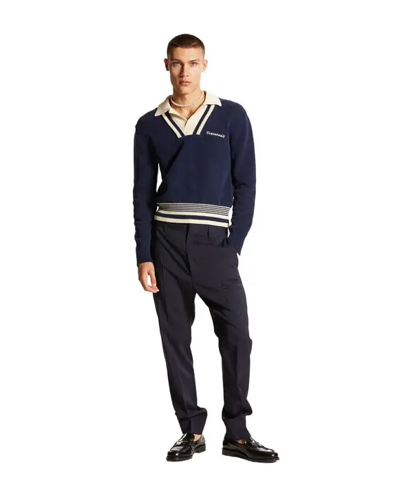 Dsquared2 Tapered Virgin Wool Trousers - Black