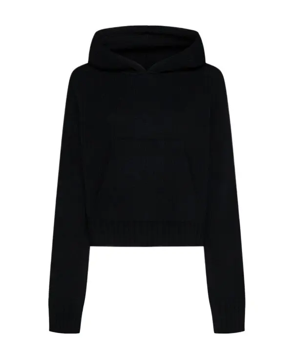 Palm Angels Logo Embroidered Knitted Hoodie