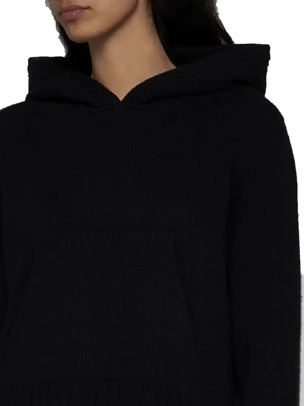 Palm Angels Logo Embroidered Knitted Hoodie