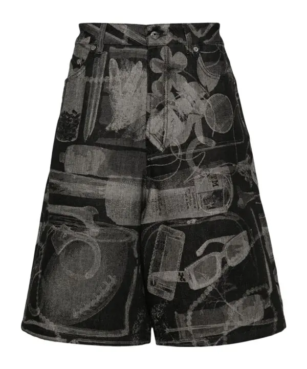 Off-White Xray Jacquard-print Denim Shorts