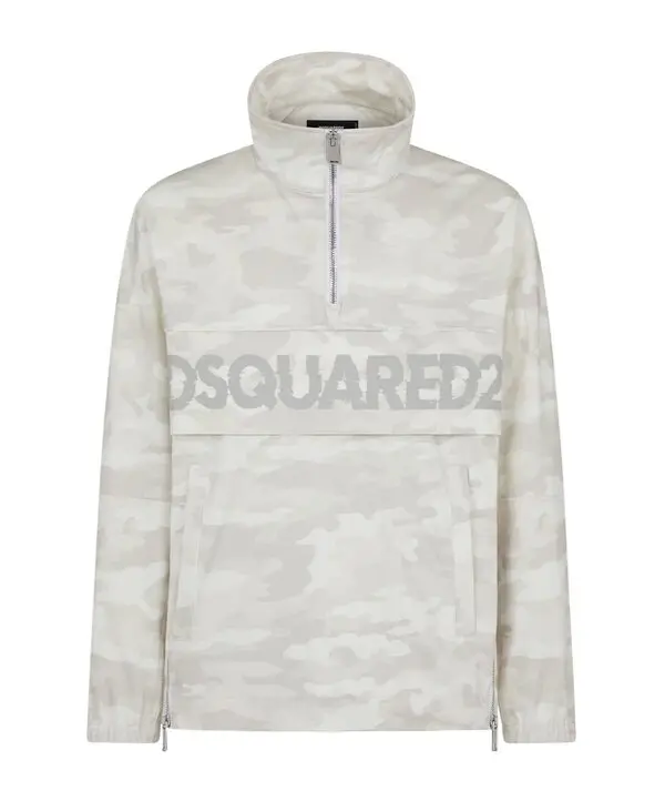 Dsquared2 Camouflage Print Half-zip Sweatshirt - White