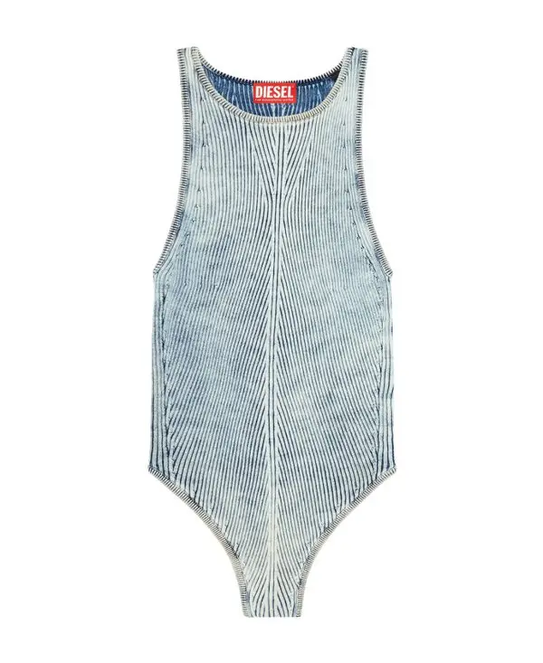 DIESEL® M-tansy Sleeveless Crewneck Denim Bodysuit