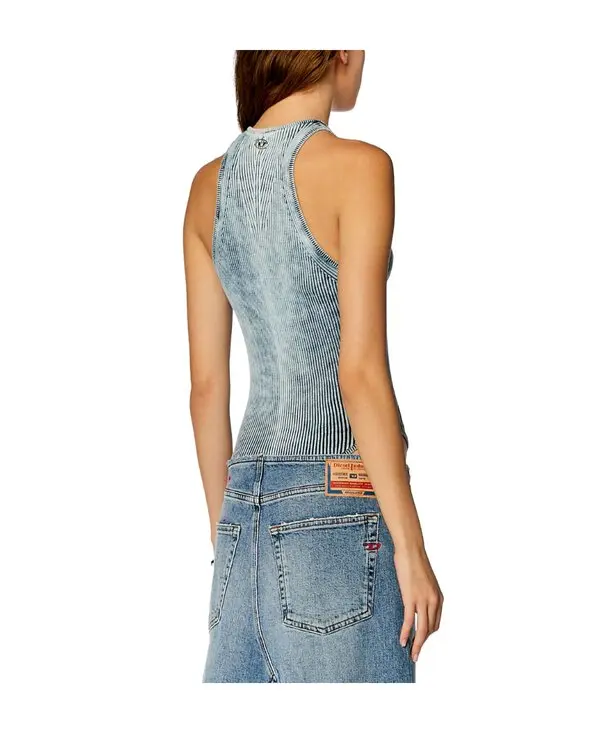 DIESEL® M-tansy Sleeveless Crewneck Denim Bodysuit